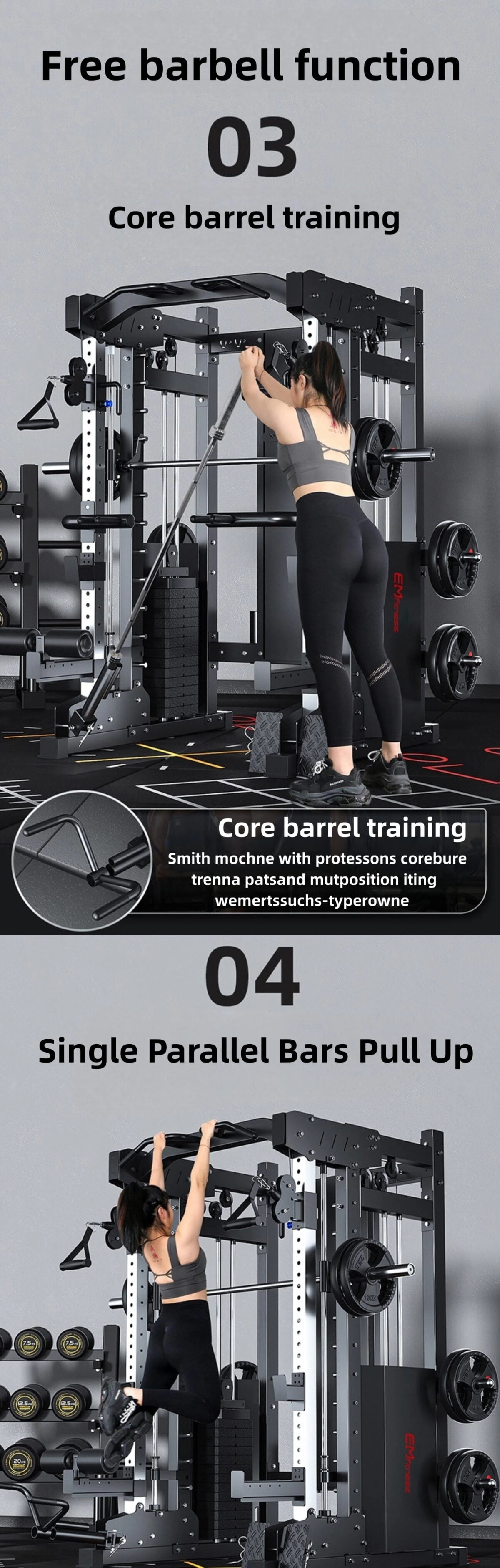 Multifunctional Trainer with Cable Crossover & Smith Machine | HSE Fitness